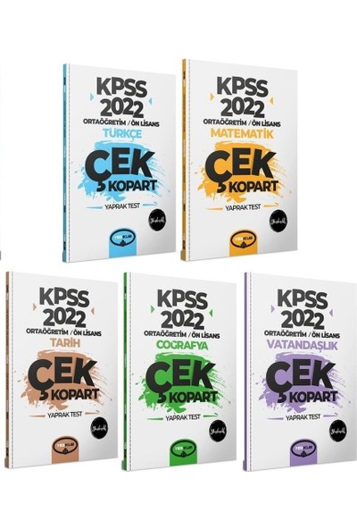 Yediiklim Yayınları 2022 KPSS Ortaöğretim Lise Ön Lisans GYGK Çek Kopart Yaprak Test 5'li Set Yediiklim Yayınları 2022 KPSS Ortaöğretim Lise Ön Lisans GYGK Çek Kopart Yaprak Test 5'li Set