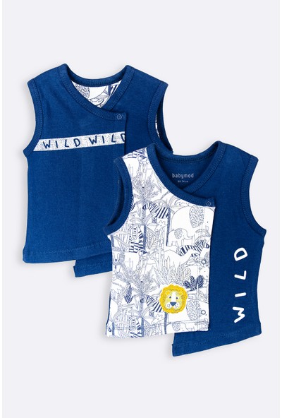 Babymod Aslan Figürlü Erkek Bebek Yelek Bebek Takım