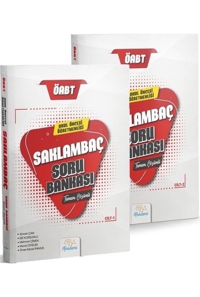 Cba Akademi ÖABT Okul Öncesi Öğretmenliği Saklambaç Soru Bankası Set 2021