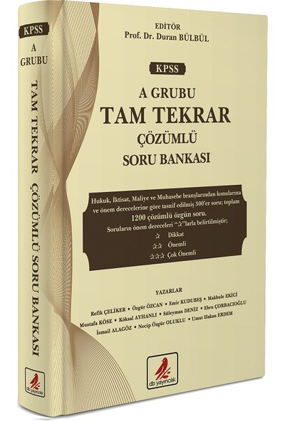 Db Yayıncılık KPSS A Grubu Tam Tekrar Soru Bankası Çözümlü 2021 Db Yayıncılık KPSS A Grubu Tam Tekrar Soru Bankası Çözümlü 2021