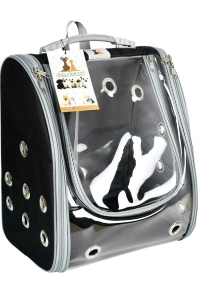 Trendsbag Sırt Kedi Köpek Taşıma Çanta - Siyah