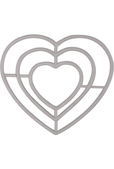 Bernam Butik Plastik Kalp Makrome Halkası 3'lü 1 No Bernam Butik Plastik Kalp Makrome Halkası 3'lü 1 No