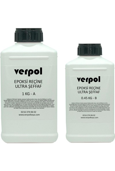 Verpol Ultra Şeffaf Epoksi Reçine - 1,45 kg Verpol Ultra Şeffaf Epoksi Reçine - 1,45 kg