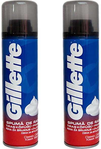 Gillette Traş Köpüğü Klasik Bakım 200 ml X2