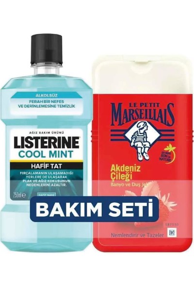 Listerine Duş Jeli Akdeniz Çileği 250 ml +Listerine Cool Mint 250 ml Listerine Duş Jeli Akdeniz Çileği 250 ml +Listerine Cool Mint 250 ml