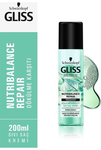 Schwarzkopf Gliss Nutribalance Sıvı Saç Bakım Kremi 200 ML Schwarzkopf Gliss Nutribalance Sıvı Saç Bakım Kremi 200 ML