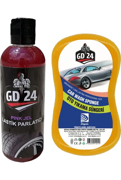 GD24 Lastik Parlatıcı Jel (200 Ml) + GD24 Yıkama Süngeri GD24 Lastik Parlatıcı Jel (200 Ml) + GD24 Yıkama Süngeri