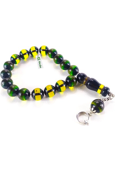 Aleyha Polonya Kehribarı Efe Tesbih 17-Lik Yeşil-Sarı Aleyha Polonya Kehribarı Efe Tesbih 17-Lik Yeşil-Sarı