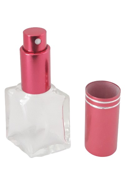Dbyol Parfüm Şişesi 10 ml (3 Adet)Kare Kırmızı Metal Sprey ve Kapak Boş