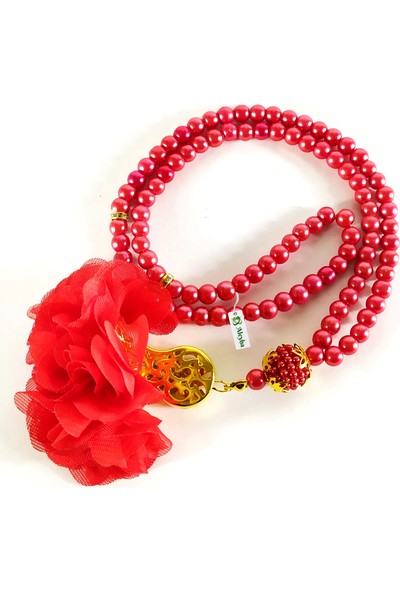 Aleyha Gül Püsküllü Inci 99 Luk Tesbih Kırmızı Aleyha Gül Püsküllü Inci 99 Luk Tesbih Kırmızı