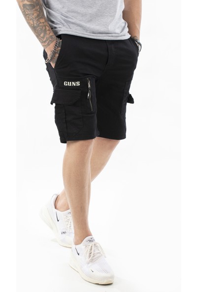 Deepsea Siyah Erkek Beli Lastikli Bağcıklı Fermuarlı Kargo Kapri 2110207 Deepsea Siyah Erkek Beli Lastikli Bağcıklı Fermuarlı Kargo Kapri 2110207