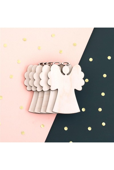 Nt Handmade 5 Adet Ahşap Melek Süs