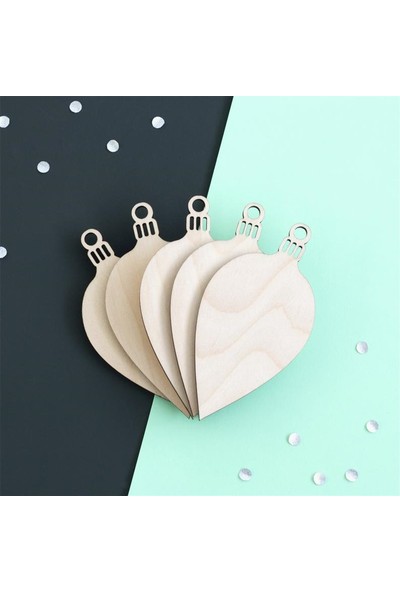 Nt Handmade 5 Adet Ahşap Yılbaşı Süsü