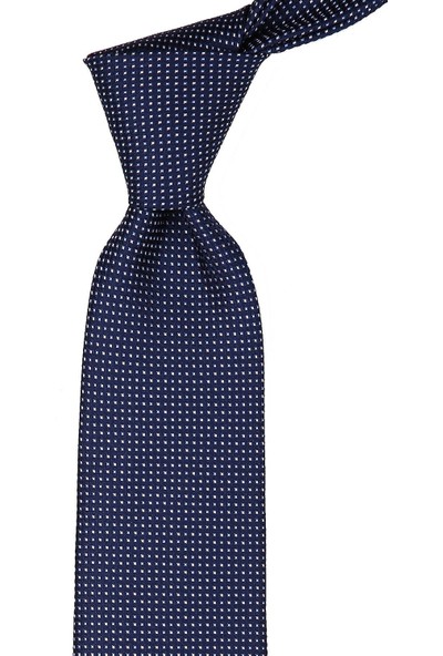 Kravatkolik Lacivert Nokta Desen Mendilli Klasik Kravat KK9342