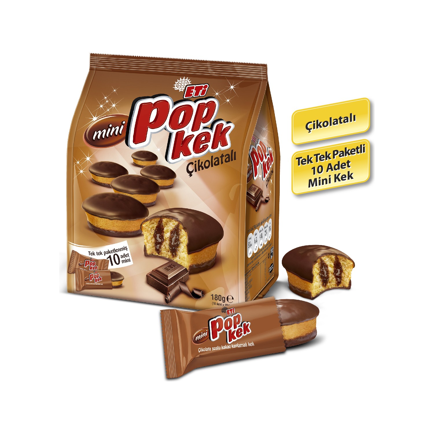 Eti Popkek Mini Çikolatalı Kek 180 g x 2 Adet Fiyatı