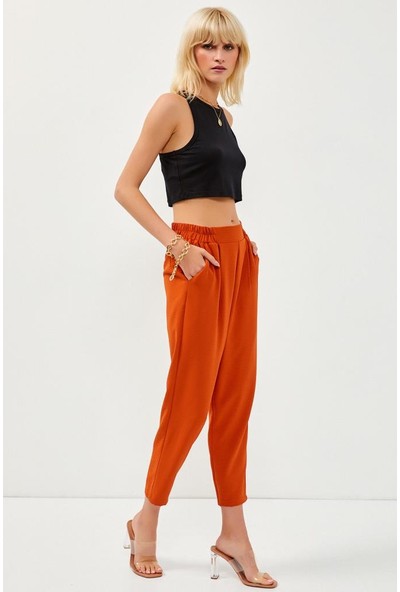 İkiler Beli Lastikli Cepli Pantolon 021-3510 İkiler Beli Lastikli Cepli Pantolon 021-3510