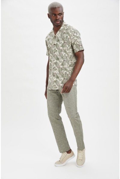 DeFacto Relax Fit Beli Bağcıklı Keten Pantolon N4987AZ21SM