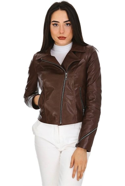Dinamo Leather Kadın Gerçek Deri Ceket - DB-1294 - 20185 Dl1