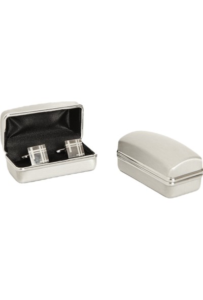 1001 Kravat Çizgi Desenli Metal Kol Düğmesi