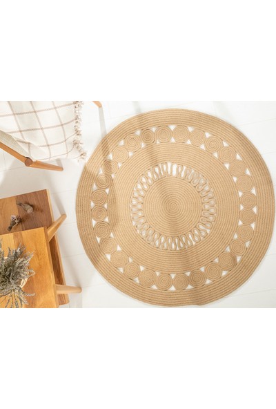 Ro x Bury Jüt Kilim 90 cm Naturel