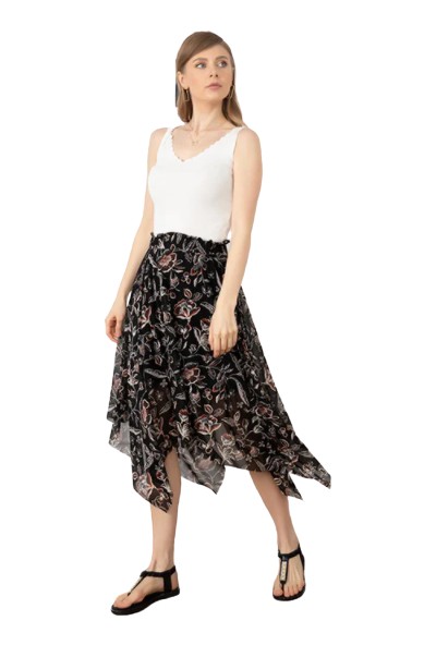 Eylül Butik Asimetrik Kesim Astarlı Şifon Etek Renk Siyah Eylül Butik Asimetrik Kesim Astarlı Şifon Etek Renk Siyah