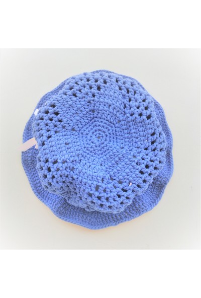 EnviPet Deniz Mavisi El Örgüsü Yazlik Kadın Cloche Şapka EnviPet Deniz Mavisi El Örgüsü Yazlik Kadın Cloche Şapka