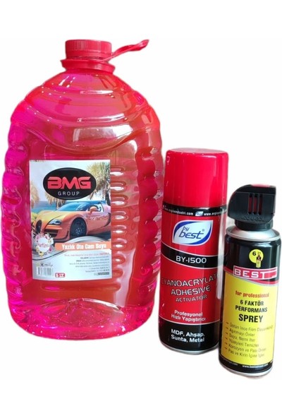 Bmg Group Yazlık Oto Cam Suyu 5 Lt / Best Mdf Yapıştırıcı / Best 6 Faktör