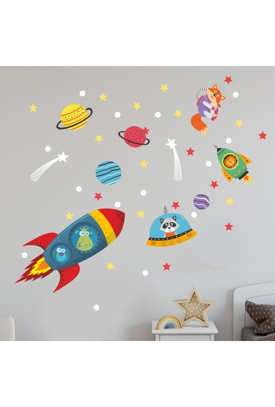DekorLoft Dekor Loft Şirin Uzay Gezisi Çocuk Odası Duvar Sticker DekorLoft Dekor Loft Şirin Uzay Gezisi Çocuk Odası Duvar Sticker