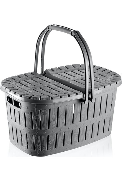 KaktüsKedi Ramirabi 27 Lt Piknik Sepeti Gri 714579