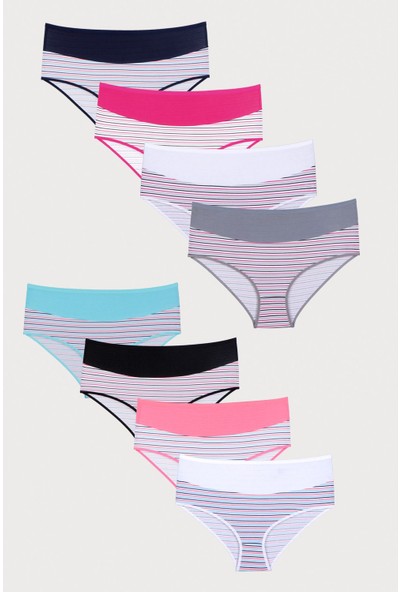 Nicoletta Mıxcolor Kadın Külot Büyük Beden 8'li Paket Nicoletta Mıxcolor Kadın Külot Büyük Beden 8'li Paket