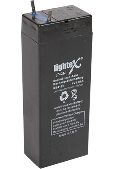 Lightex Akü 4V 1.2A Işıldak Fener (3.5X9X2CM) Lightex LT-42N
