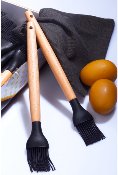 Porselen Diyarı Bambu Saplı Silikon Fırça Siyah