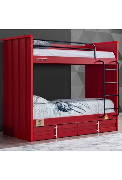 Setay Ranza, Konteyner Çekmeceli Ranza - Kırmızı