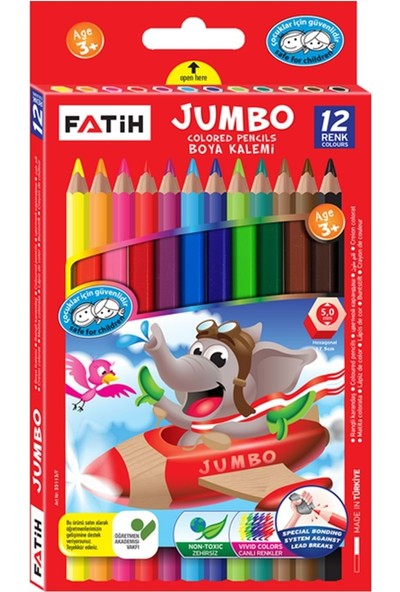 Fatih 12 Renk Jumbo Kuru Boya