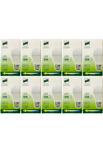 Uzlıght 10W (75W) Gün Işığı LED Ampul 10'lu Paket Uzlıght 10W (75W) Gün Işığı LED Ampul 10'lu Paket