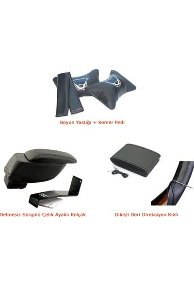 3 Tıkla Citroen C-Elysee Premium Set Delmesiz Kolçak+ Boyun Yastık+ Kemer Pedi + Direksiyon Kılıfı 3 Tıkla Citroen C-Elysee Premium Set Delmesiz Kolçak+ Boyun Yastık+ Kemer Pedi + Direksiyon Kılıfı