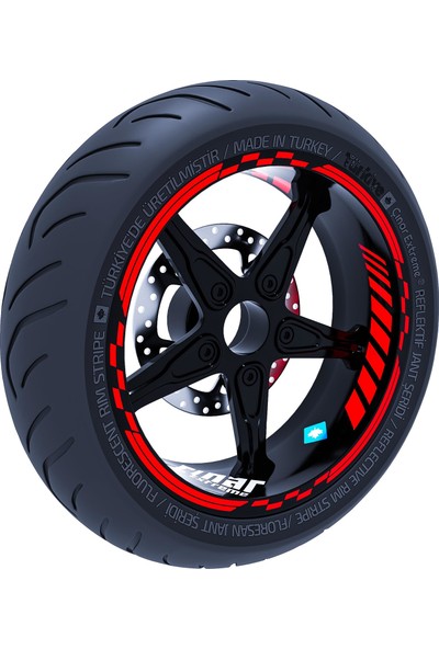 Çınar Extreme Moto Gp Iç Dış Jant Şeridi Takım Sticker Reflektif & Floresan Renkler Çınar Extreme