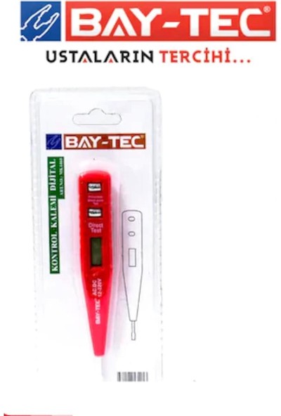 Bay-Tec Dijital Kontrol Kalemi Tornavida Voltaj Ölçer Bay-Tec Profesyonel Bay-Tec Dijital Kontrol Kalemi Tornavida Voltaj Ölçer Bay-Tec Profesyonel