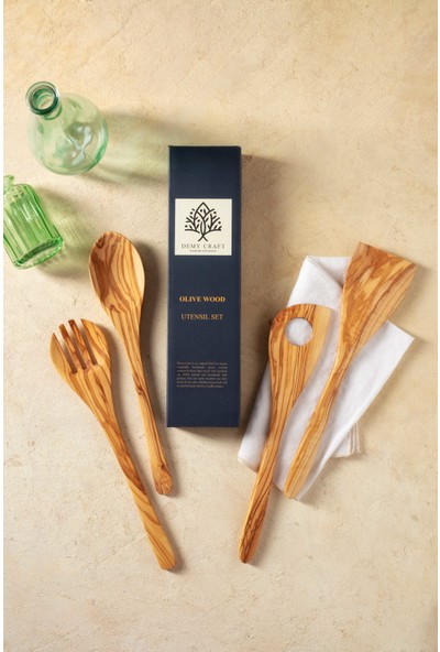 Demy Craft Zeytin Ağacı 4 Parça Set 30 cm. Tahta Kaşık Çatal Spatula Demy Craft Zeytin Ağacı 4 Parça Set 30 cm. Tahta Kaşık Çatal Spatula