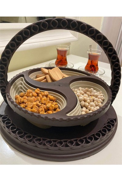 Pazaromi Katlanabilir Çerezlik Üç Bölmeli Pratik Çerezlik