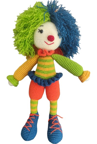 Quzucuk Kids Amigurumi Palyaço Bebek El Örgüsü Oyuncak 40CM Quzucuk Kids Amigurumi Palyaço Bebek El Örgüsü Oyuncak 40CM