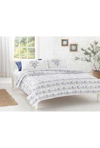 English Home Dream Garden Baskılı Tek Kişilik Pike Takımı 150 x 220 cm Mavi English Home Dream Garden Baskılı Tek Kişilik Pike Takımı 150 x 220 cm Mavi