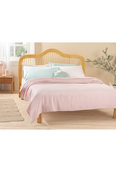 English Home Shaped Ipliği Boyalı Tek Kişilik Pike 150 x 220 cm Pembe