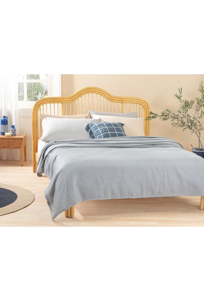 English Home Shaped Ipliği Boyalı Çift Kişilik Pike 200 x 220 cm Lacivert