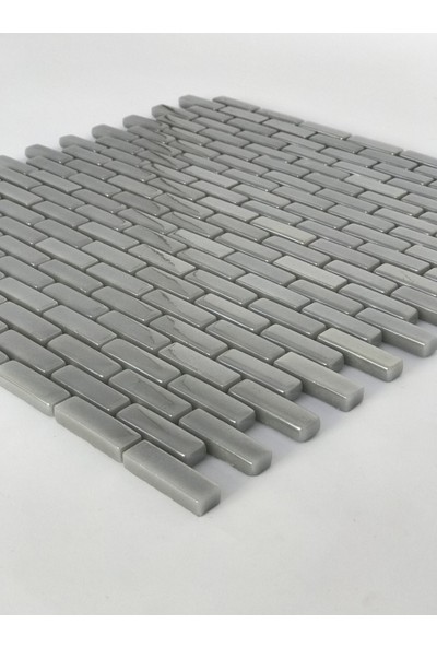 Mutfak,banyo,havuz ve Zemin Için Sade Gri 12X36 Cam Mozaik