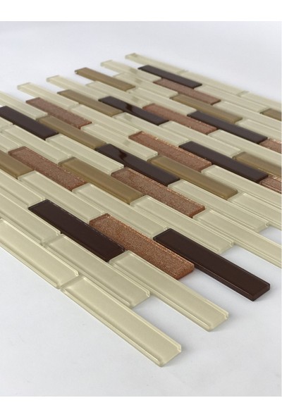 Mutfak,banyo,zemin Için Krem Kahve Simli 15X73 Kristal Mozaik Mutfak,banyo,zemin Için Krem Kahve Simli 15X73 Kristal Mozaik