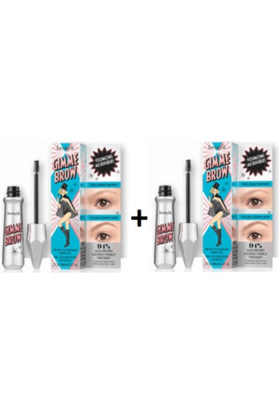 Benefit Gimme Brow+ Dolgunlaştırıcı Kaş Maskarası Orta Ton No:3-1,5gr x 2 Adet Benefit Gimme Brow+ Dolgunlaştırıcı Kaş Maskarası Orta Ton No:3-1,5gr x 2 Adet