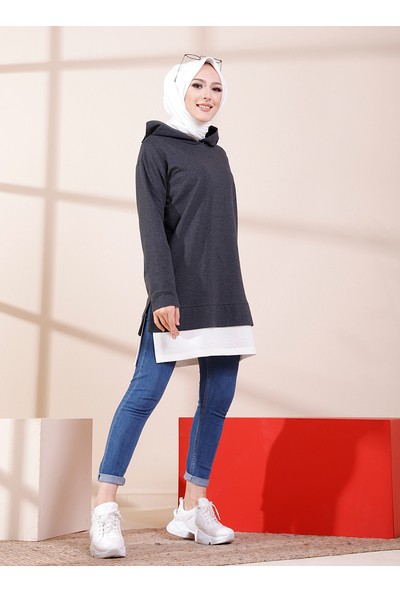 Tofisa Kapüşonlu Garnili Sweatshirt