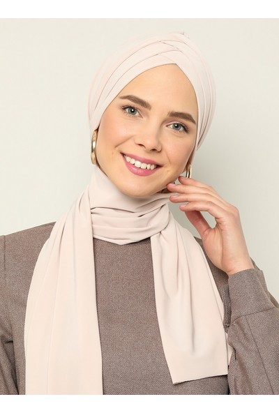 Mervin Şal Çıkarılabilir Atkılı Üç Bantlı Hazır Türban