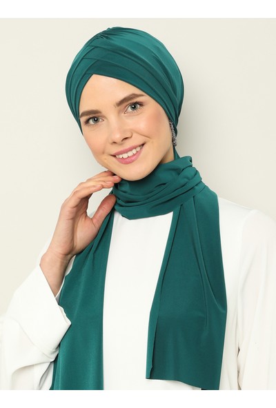 Mervin Şal Çıkarılabilir Atkılı Üç Bantlı Hazır Türban